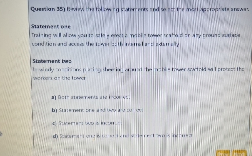 Solved Question 35) ﻿Review the following statements and | Chegg.com