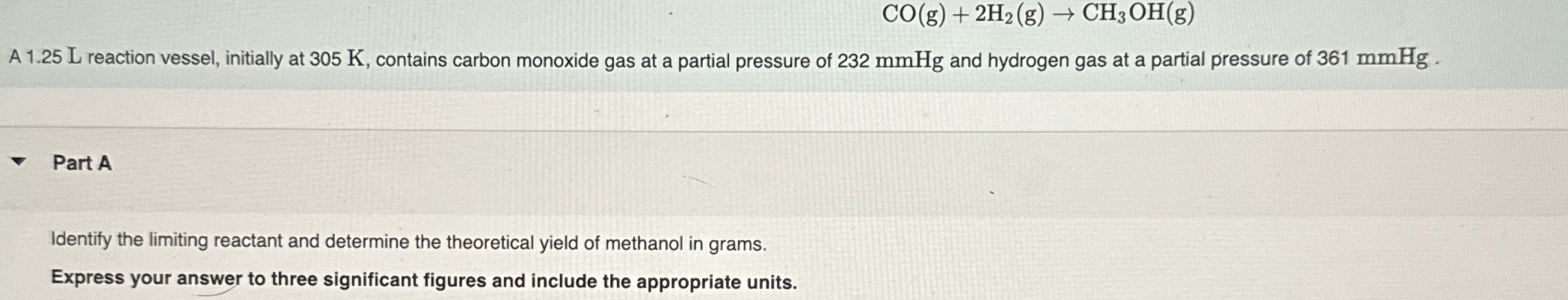 Solved A 1.25 ﻿L reaction vessel, initially at 305 ﻿K , | Chegg.com