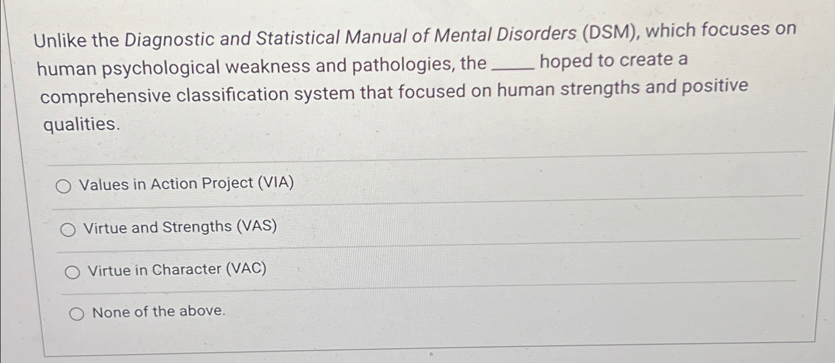 Solved Unlike the Diagnostic and Statistical Manual of | Chegg.com