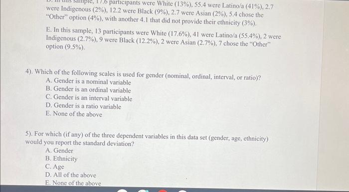 Ethnicity Complete the Following "Crash Course in | Chegg.com