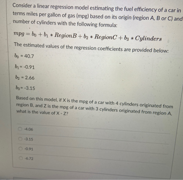 Solved Consider a linear regression model estimating the | Chegg.com