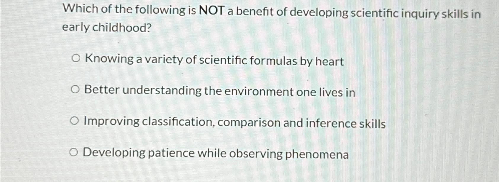 Solved Which of the following is NOT a benefit of developing | Chegg.com