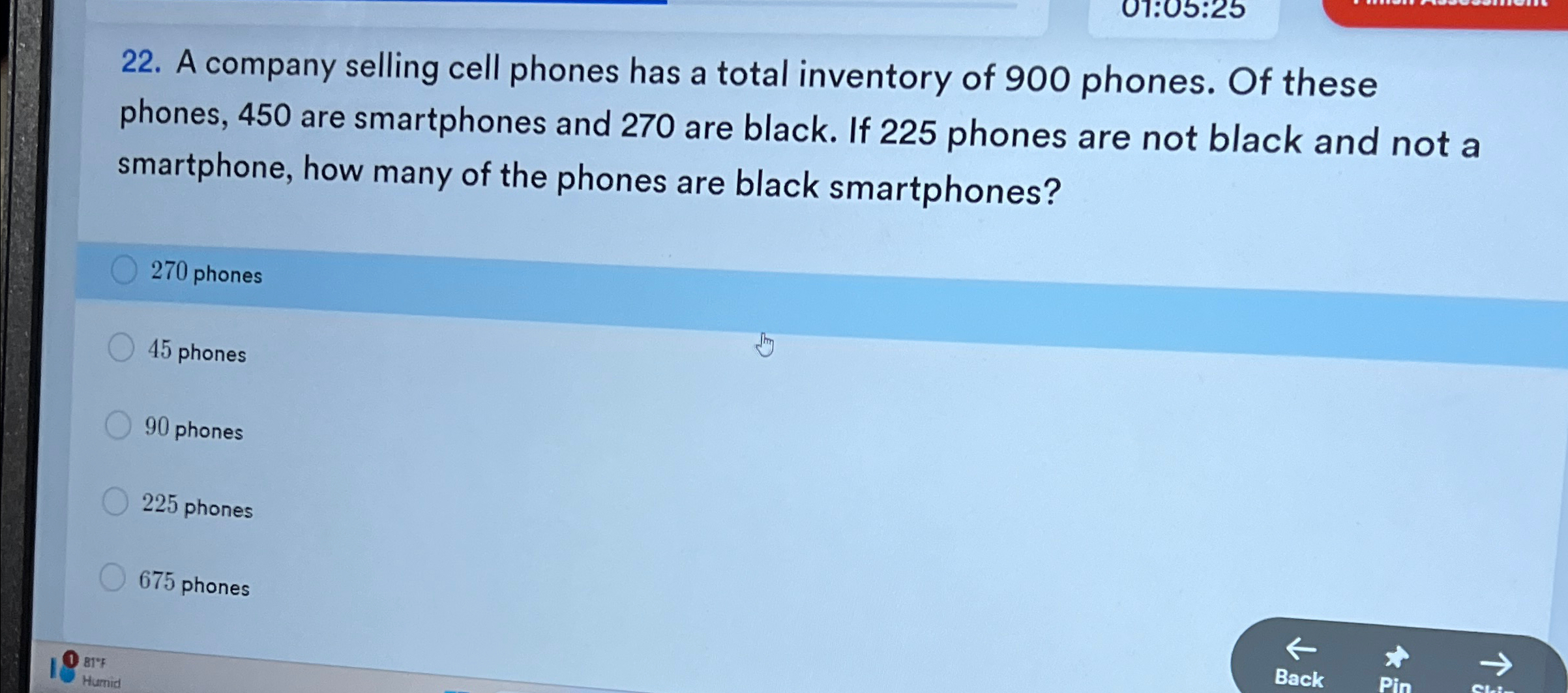 Solved A company selling cell phones has a total inventory | Chegg.com