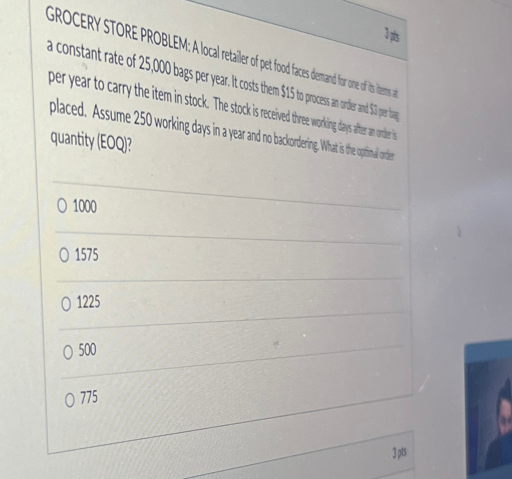Solved quantity (EOQ)?100015751225500775 | Chegg.com