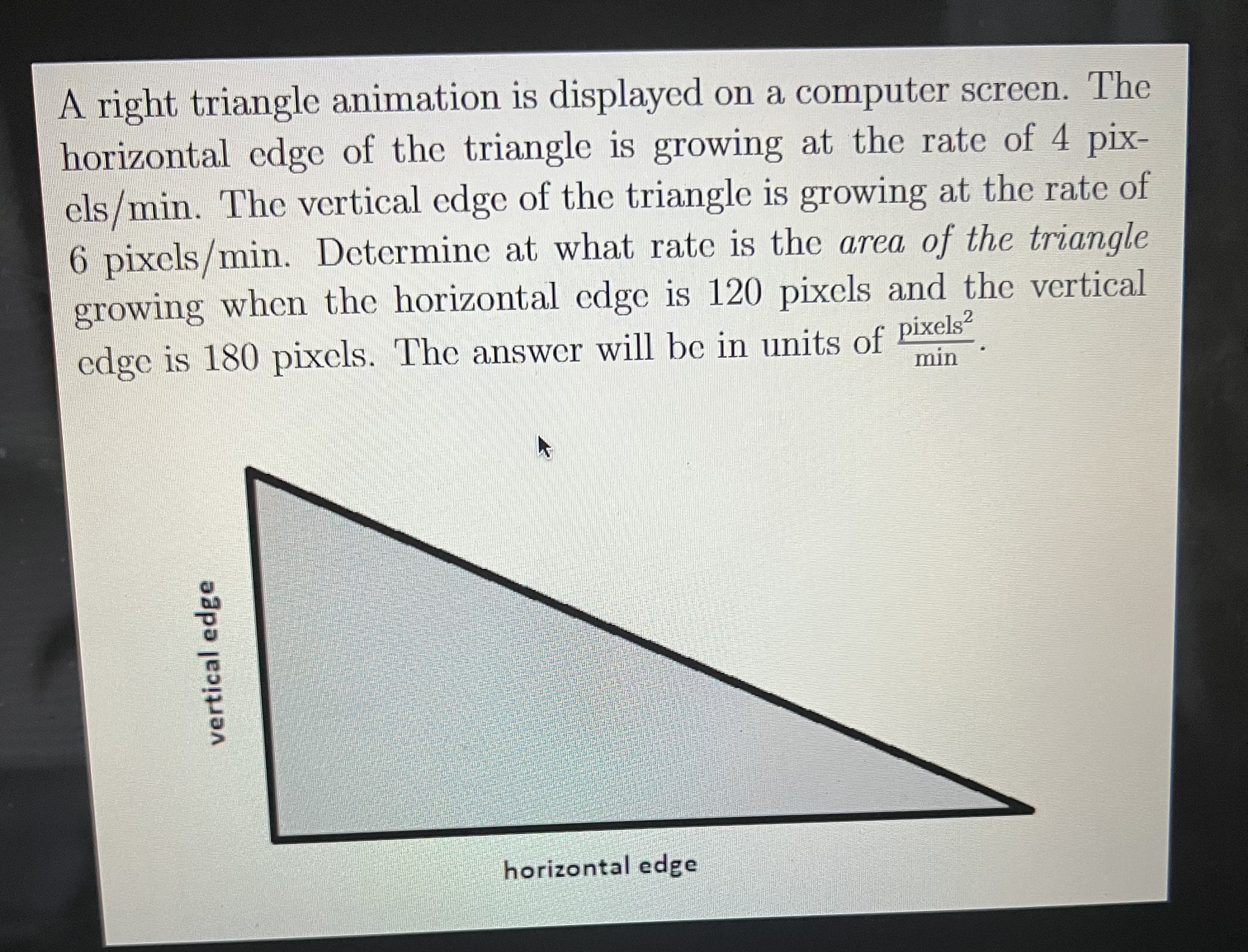 Solved A right triangle animation is displayed on a computer | Chegg.com