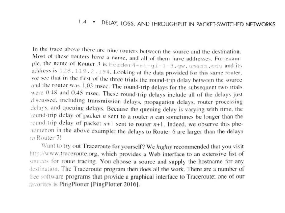 Perform a Traceroute between source and destination | Chegg.com