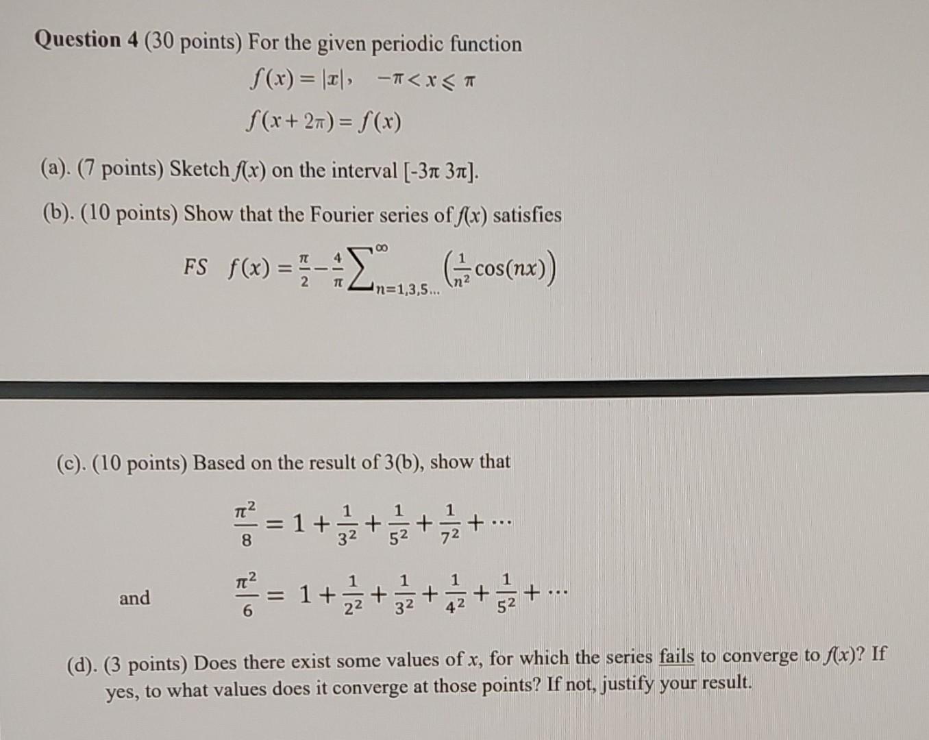 Solved Question 4 ( 30 points) For the given periodic | Chegg.com
