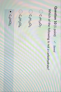 Solved Question 10 (1 ﻿point)SavedWhich of the following is | Chegg.com