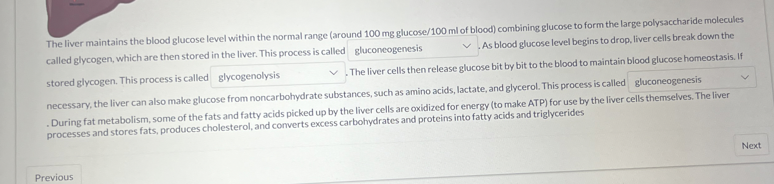 Solved The liver maintains the blood glucose level within | Chegg.com