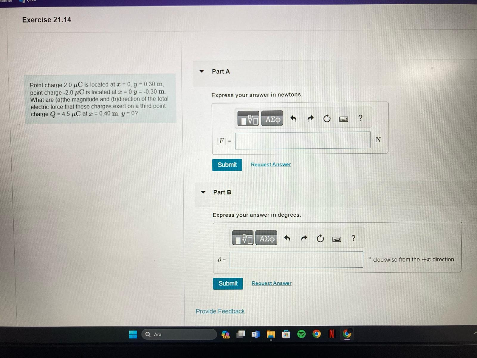 Solved Point charge 2.0 \mu C is located at x= 0, ﻿y= 0.30 | Chegg.com