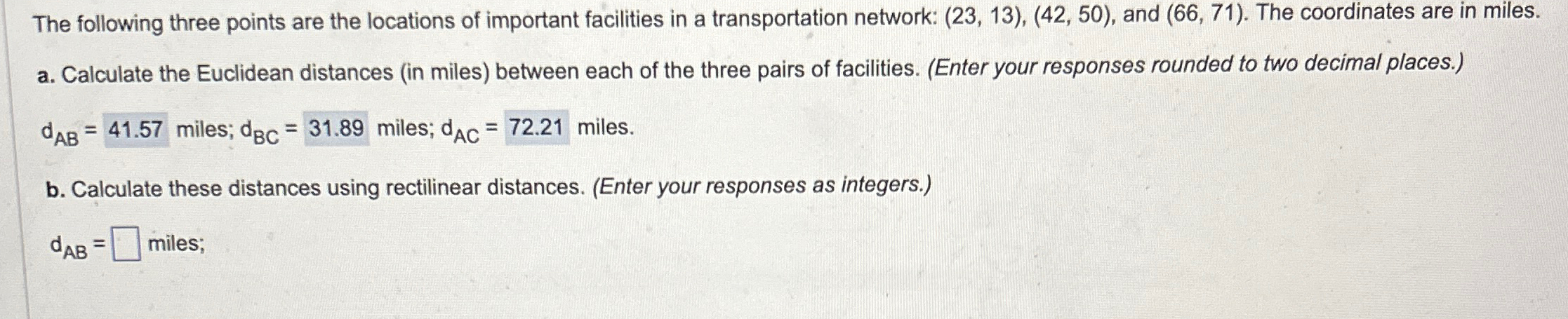 The following three points are the locations of | Chegg.com