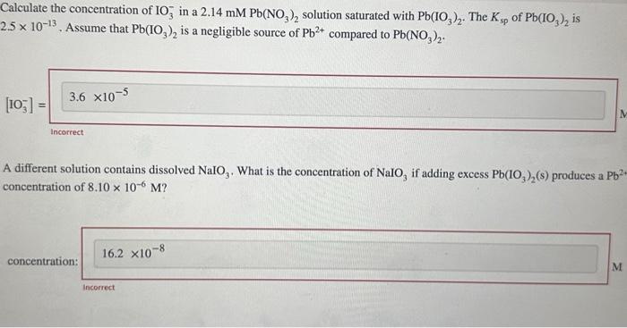 Solved Calculate the concentration of IO3−in a | Chegg.com