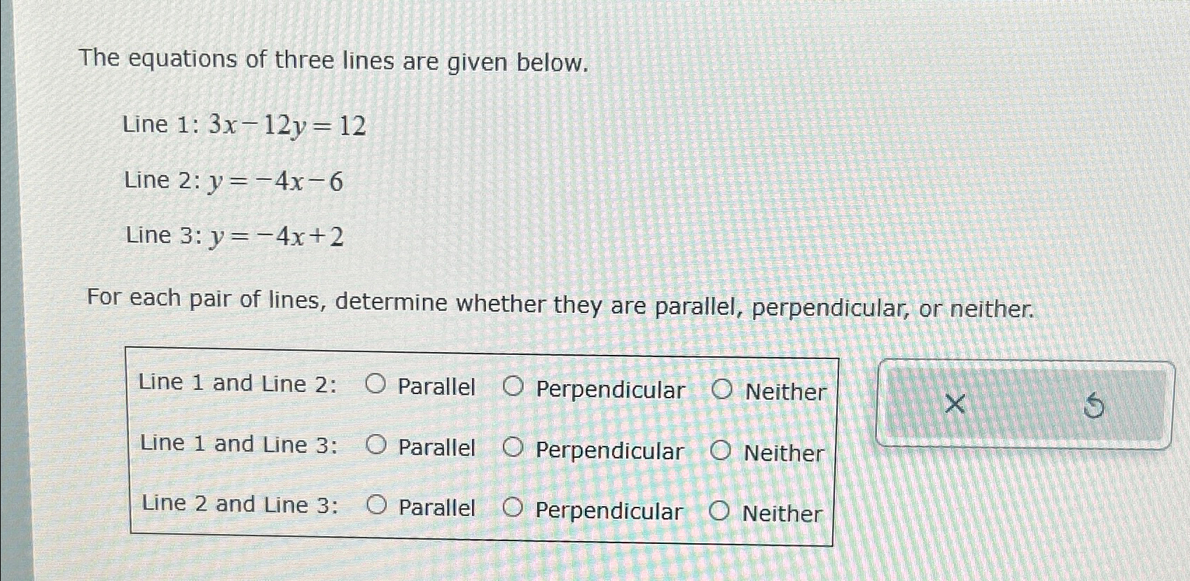 Solved The equations of three lines are given below.Line 1: | Chegg.com