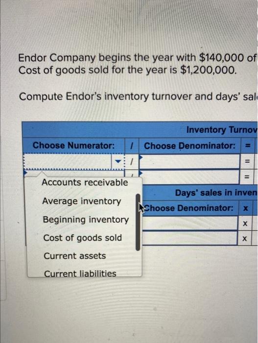Solved Endor Company begins the year with $140,000 of goods | Chegg.com
