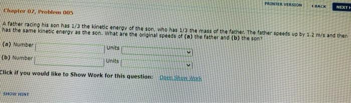 Solved PRINTER VERSION 4 BACK NEXT Chapter 07, Problem 005 A | Chegg.com