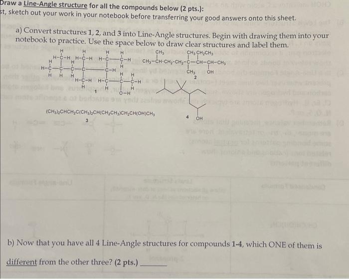 Solved raw a Line-Angle structure for all the compounds | Chegg.com