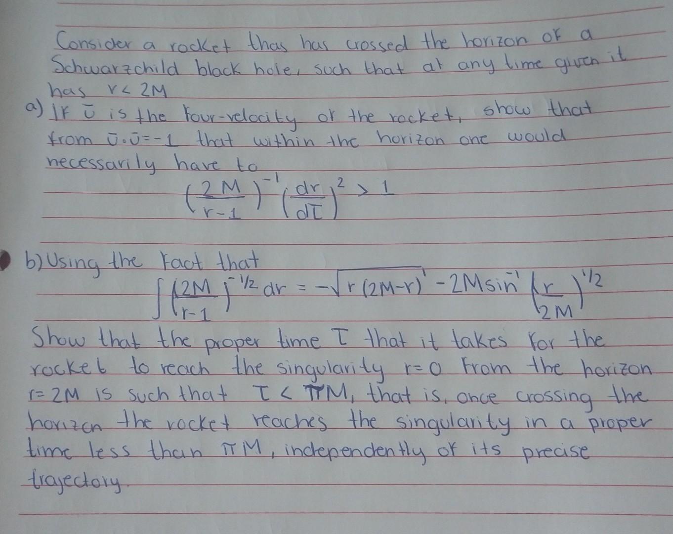 Solved any giuch it Consider a rocket thas has crossed the | Chegg.com