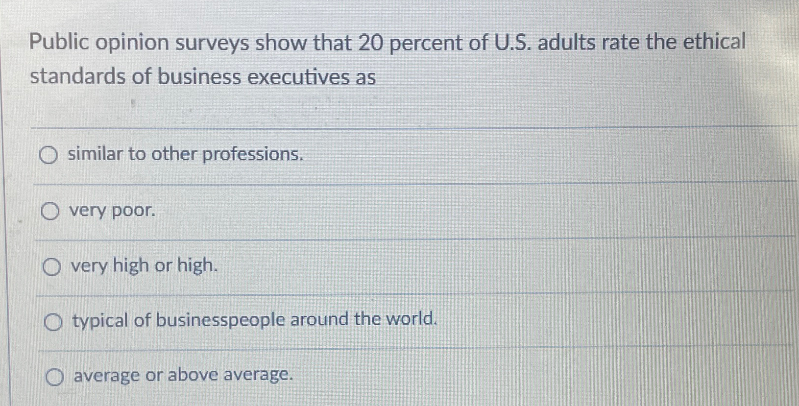 Solved Public opinion surveys show that 20 ﻿percent of U.S. | Chegg.com