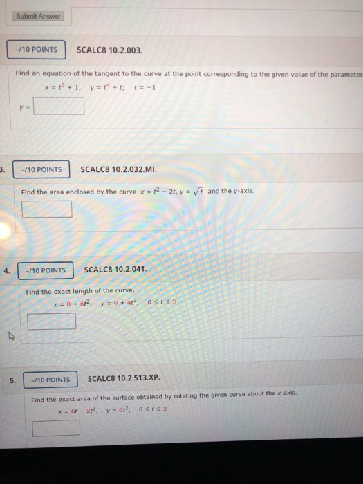 Solved Submit Answer -/10 POINTS SCALC8 10.2.003. Find an | Chegg.com