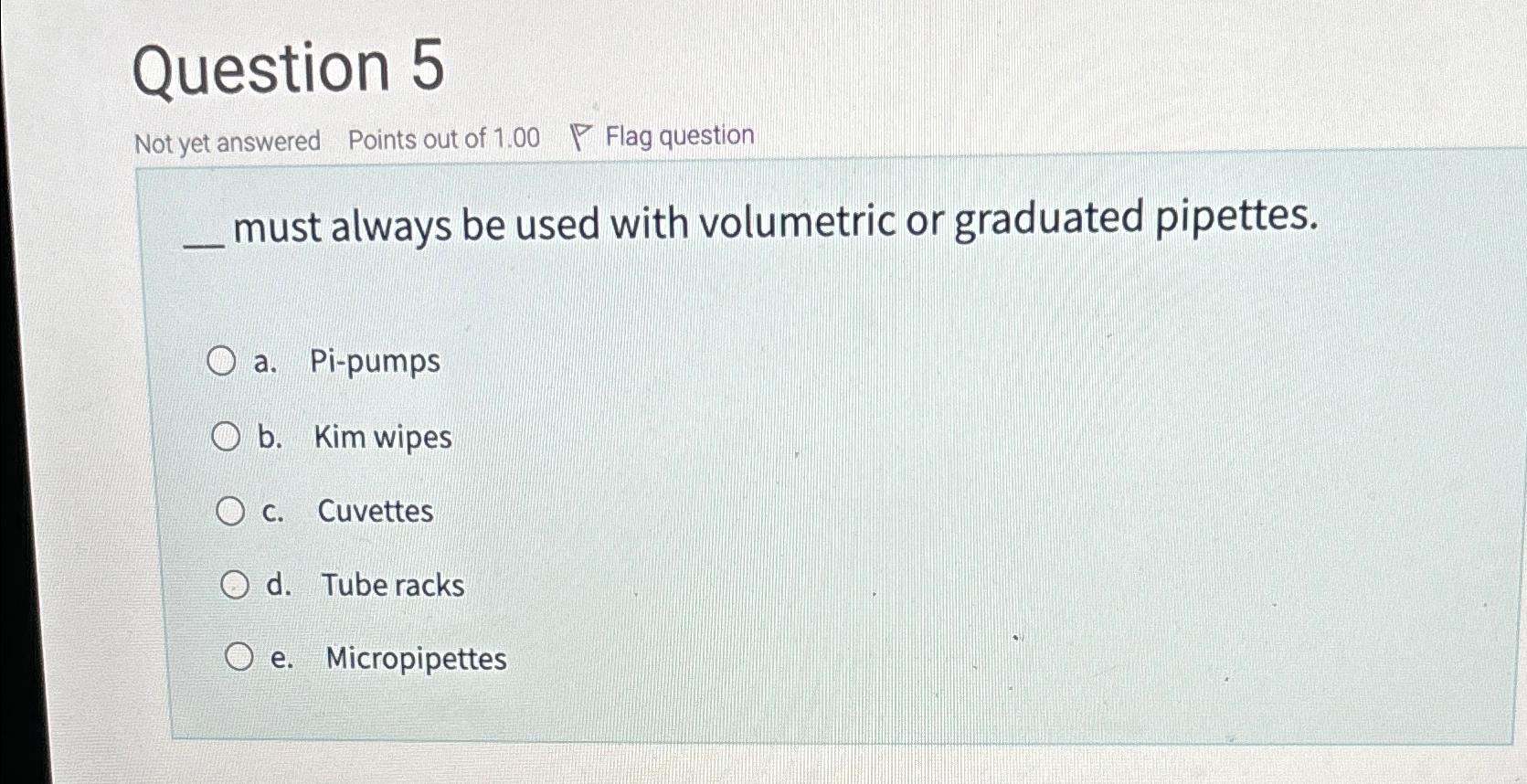 Solved Question 5Not yet answeredPoints out of 1.00Flag | Chegg.com Solved Question 5Not yet answeredPoints out of 1.00Flag | Chegg.com