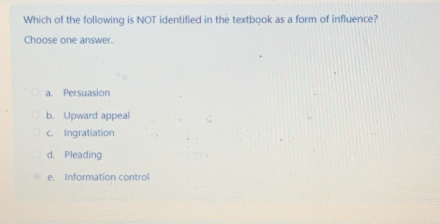 Solved Which of the following is NOT identified in the | Chegg.com
