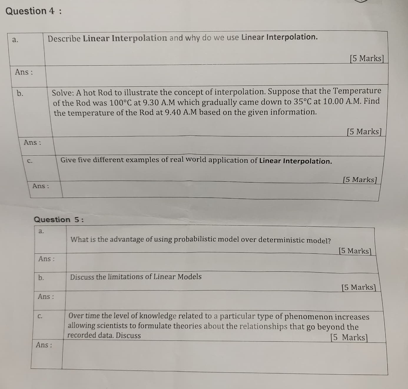 Solved Question 4:a.Describe Linear Interpolation and why do | Chegg.com