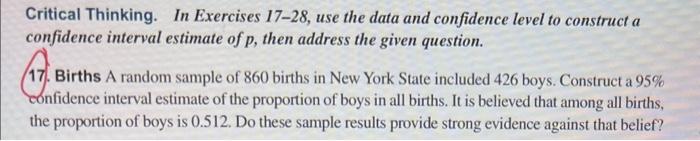 Solved Constructing and Interpreting Confidence Intervals. | Chegg.com