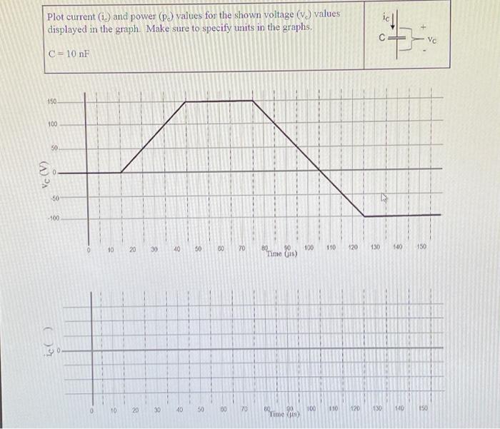 Solved Plot current (i) and power (P) values for the shown | Chegg.com