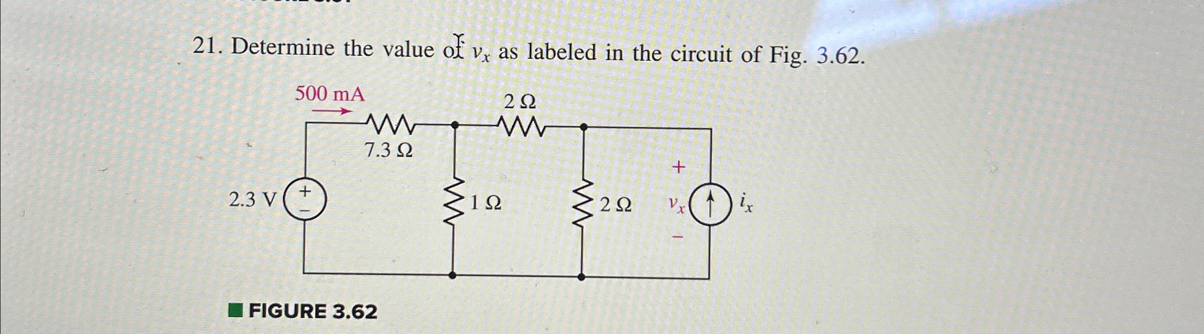 Solved Determine the value of vx ﻿as labeled in the circuit | Chegg.com