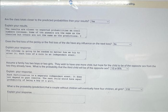 Solved Are the class totals closer to the predicted | Chegg.com