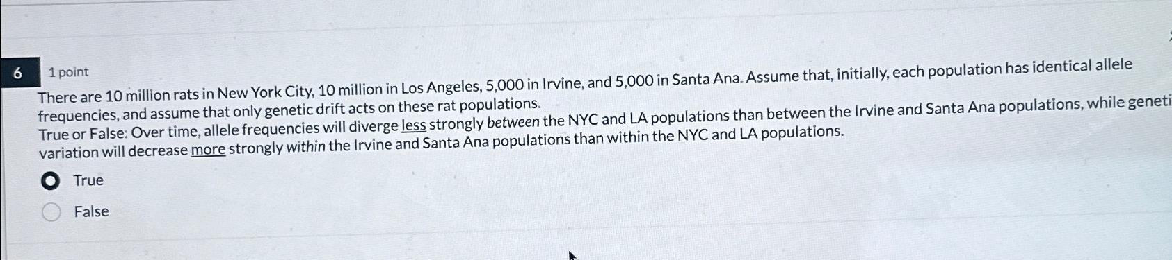 Solved 61 ﻿pointThere are 10 ﻿million rats in New York City, | Chegg.com