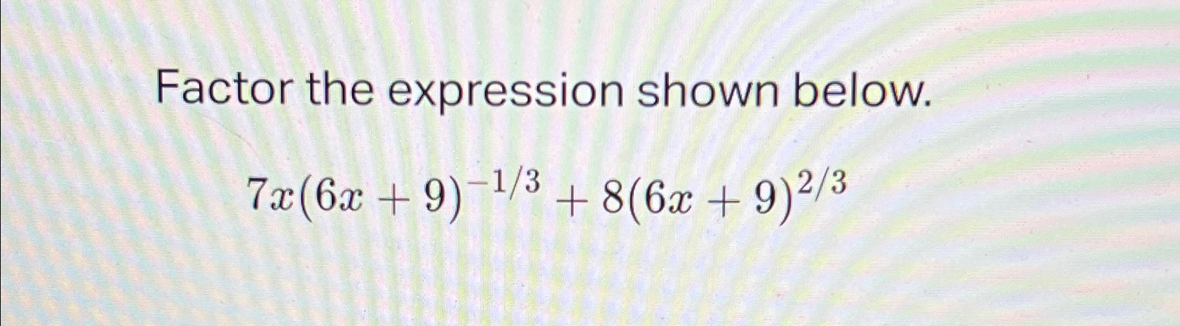 Solved Factor the expression shown | Chegg.com