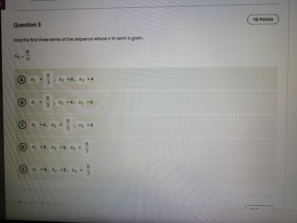 Solved 10 Points Question 3 Find the first three terms of | Chegg.com Solved 10 Points Question 3 Find the first three terms of | Chegg.com