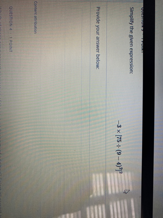 Solved RUDBUKOBA Simplify the given expression: -3 x [75: | Chegg.com