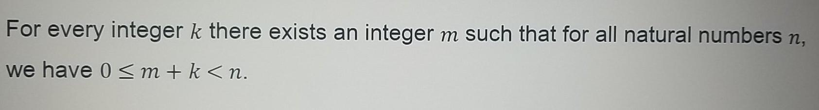 Solved For every integer k there exists an integer m such | Chegg.com