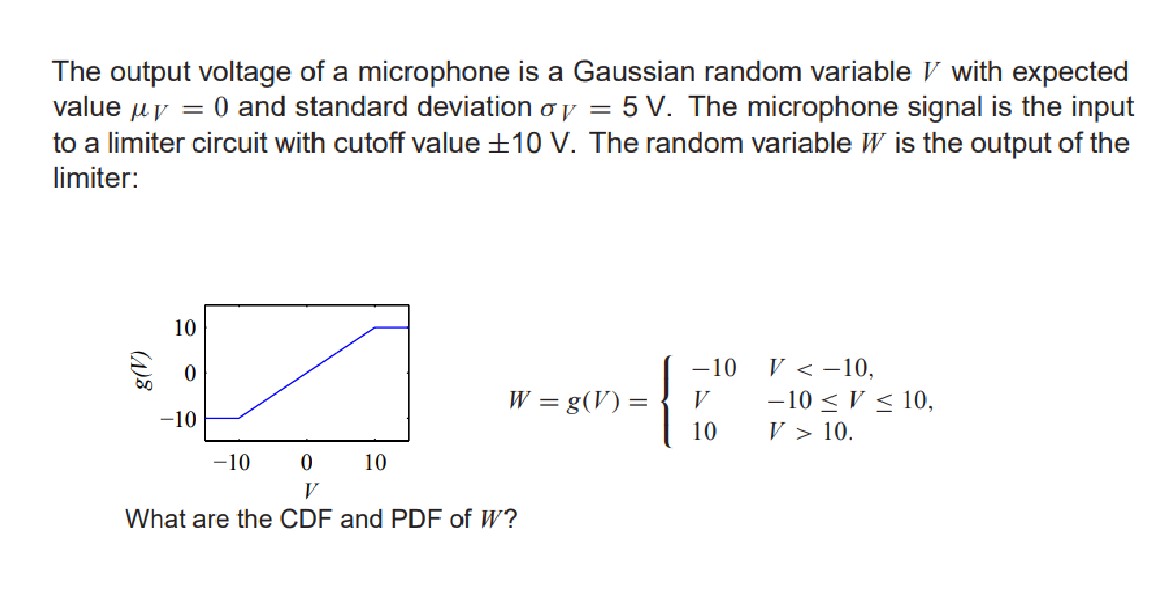 Solved The Output Voltage Of A Microphone Is A Gaussian 5485