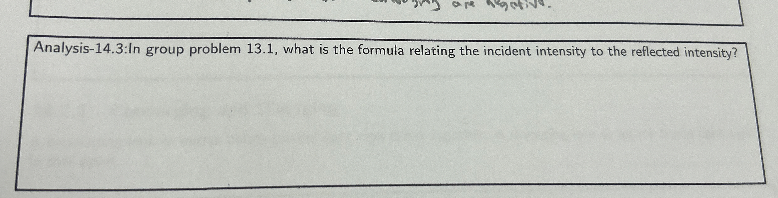 Solved Analysis-14.3:In group problem 13.1, ﻿what is the | Chegg.com