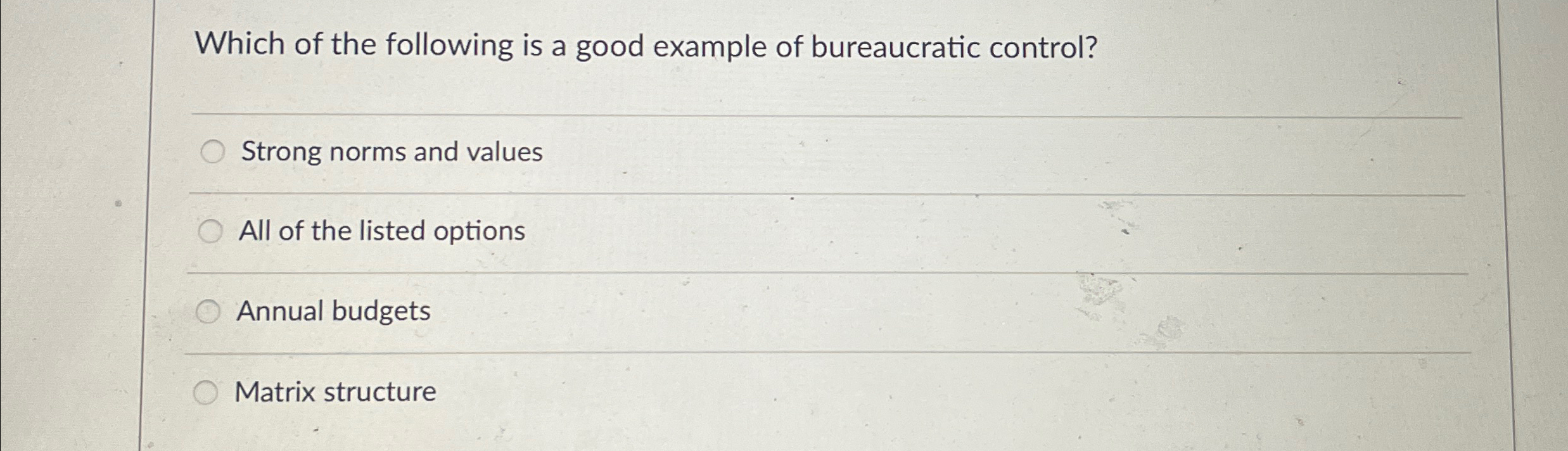 Solved Which of the following is a good example of | Chegg.com