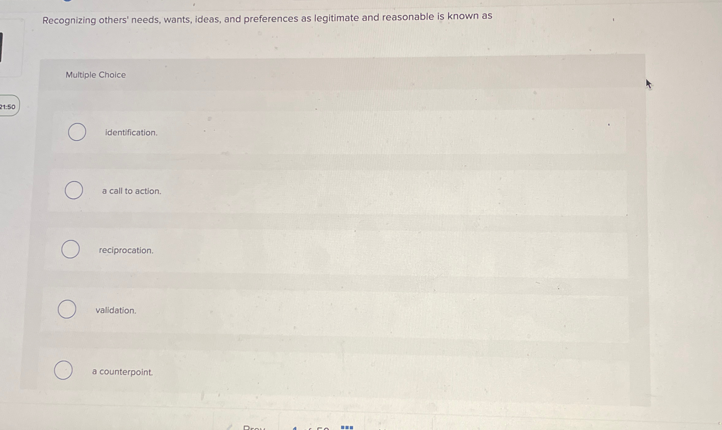 Solved Recognizing others' needs, wants, ideas, and | Chegg.com