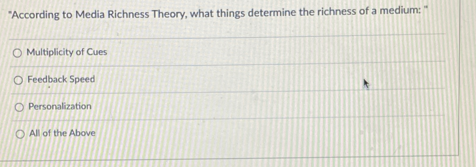 Solved "According to Media Richness Theory, what things | Chegg.com