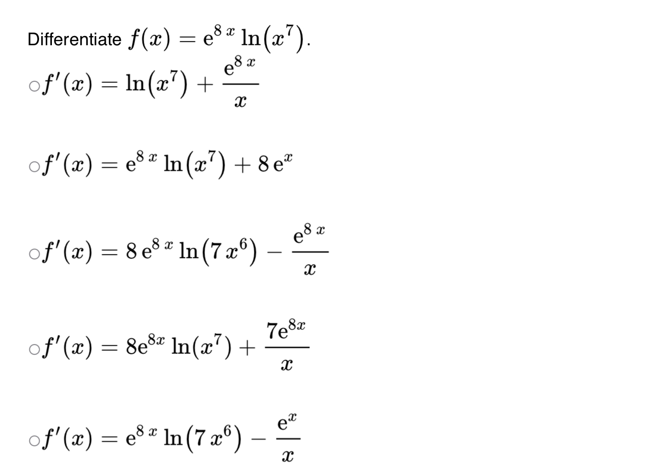 Solved Differentiate | Chegg.com