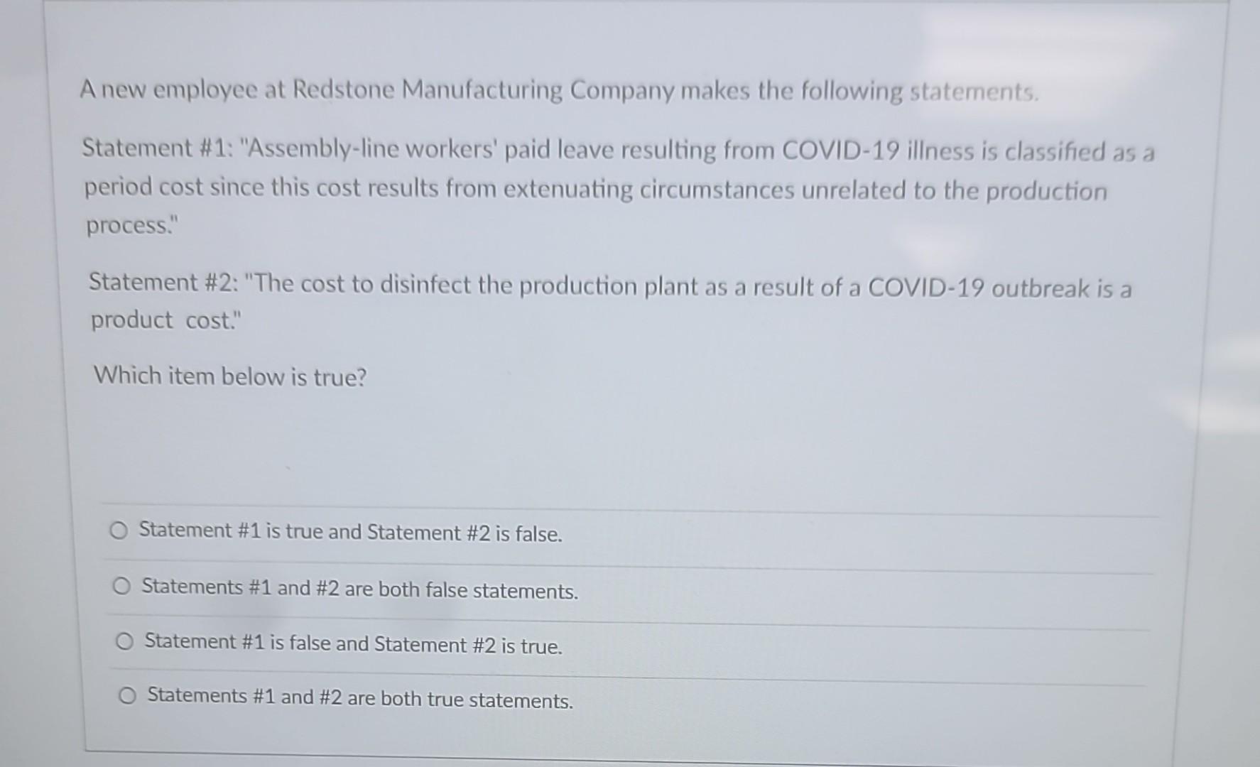 Solved A new employee at Redstone Manufacturing Company | Chegg.com