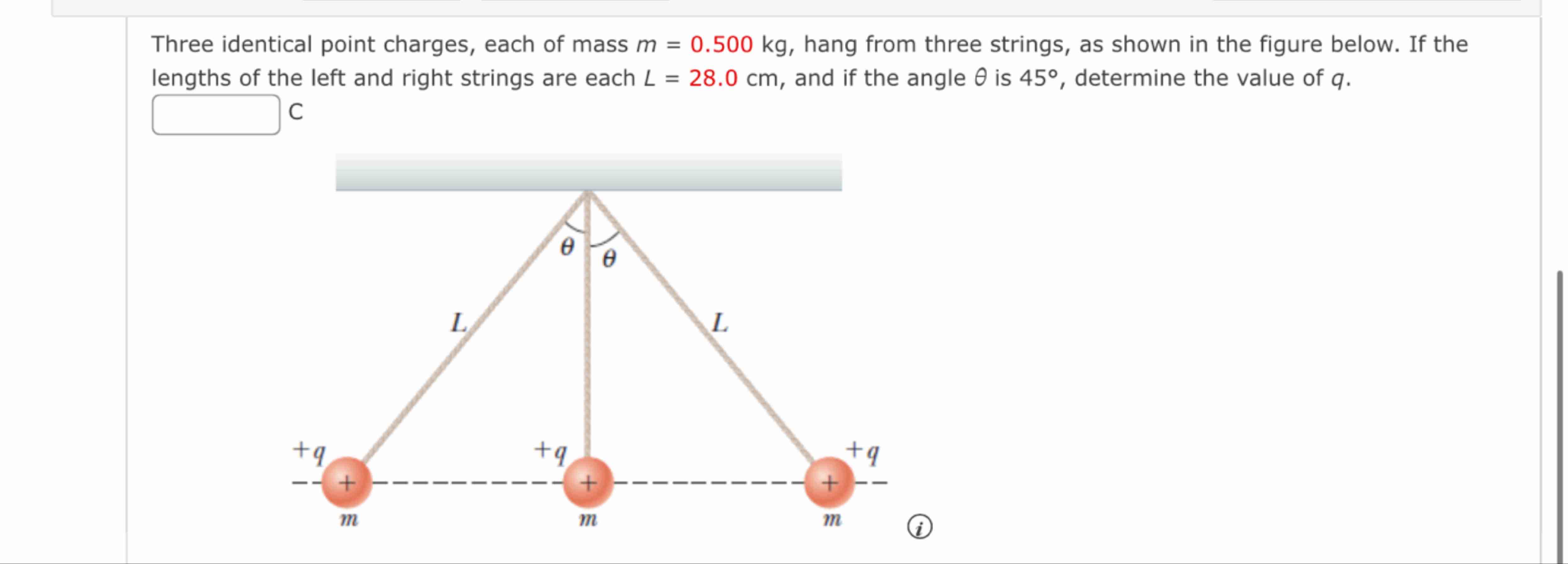 Three identical point charges, each of mass | Chegg.com