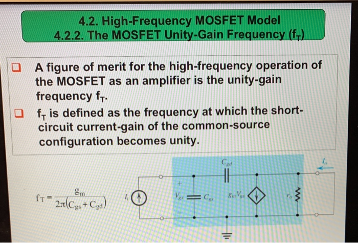 | 4.2.2 71 4.2. High-Frequency MOSFET Model 4.2.2. | Chegg.com
