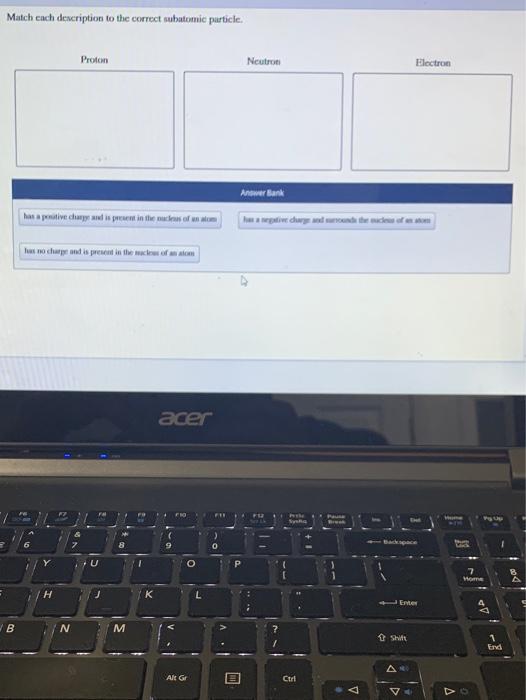 Solved Match each description to the correct subatomic | Chegg.com