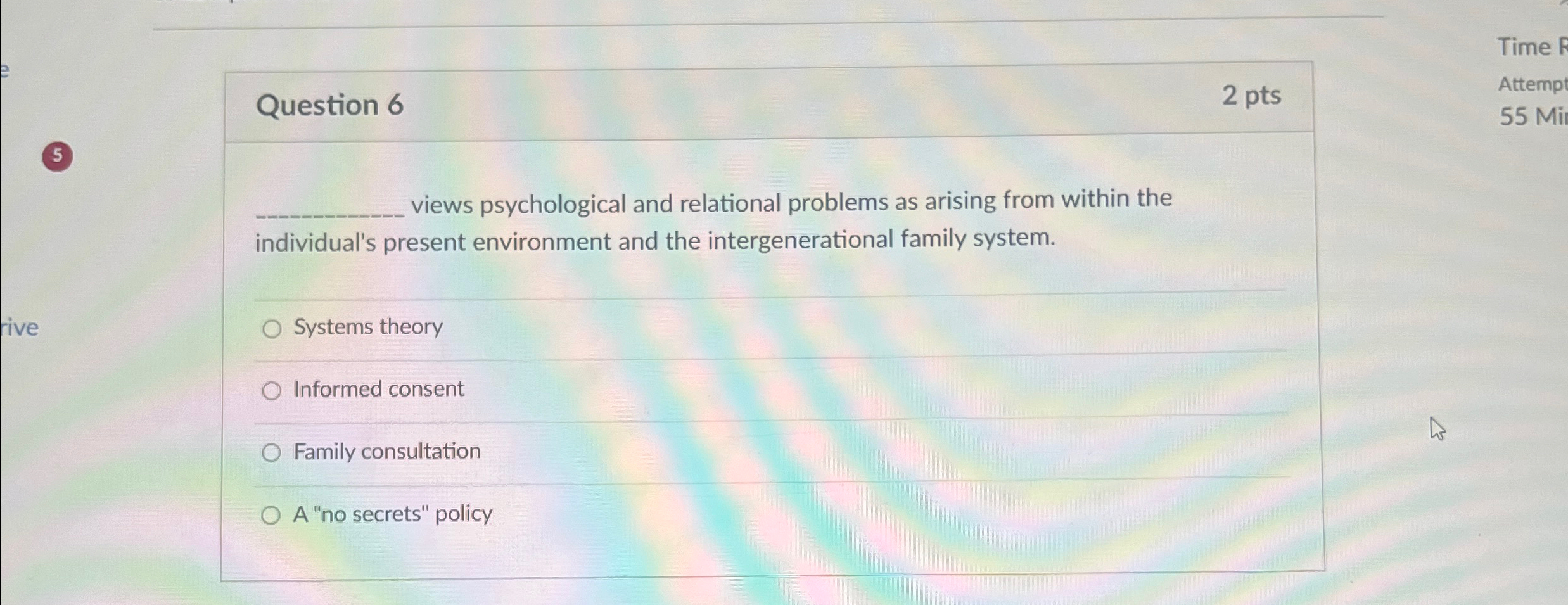 Solved Question 62 ﻿pts(5.views psychological and relational | Chegg.com