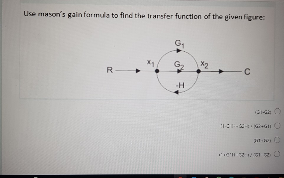 Solved Use mason's gain formula to find the transfer | Chegg.com