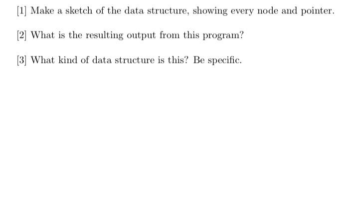 Solved [1] Make a sketch of the data structure, showing | Chegg.com