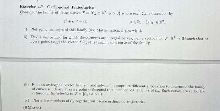 Solved Exercise 4.7 Orthogonal Trajectories Consider the | Chegg.com