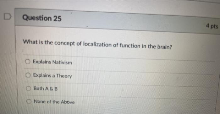 Solved Question 25 4 pts What is the concept of localization | Chegg.com